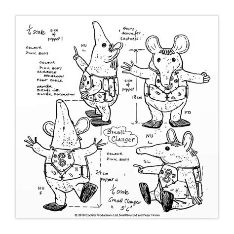 Clangers Art Print Square Small Sketch Art Clangers Shop Clangers