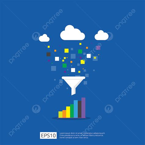 Information Data Collection Of Filter Concept With Funnel Money And Graph Object Element Digital