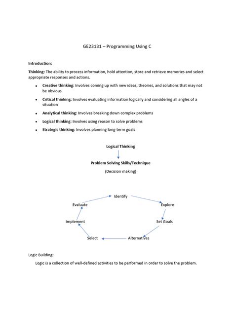 Introduction To Logical Thinking Pdf Variable Computer Science