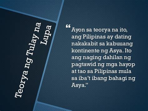 Teorya Ng Tulay Na Lupa Kahulugan Nangsapina