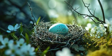 Premium Photo One Easter Eggs Nest In A Garden