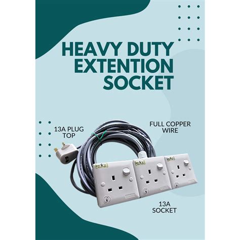Heavy Duty Extension Trailing Socket 100 Full Copper Shopee Malaysia