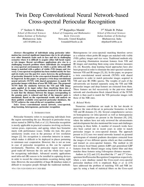 Pdf Twin Deep Convolutional Neural Network Based Cross Spectral