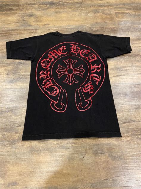 Chrome Hearts Chrome Hearts Red Horseshoe Pocket Tee Black Grailed