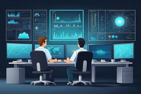 Premium Photo Computers Displaying Scientific Simulations Vector Illustration In Flat Style