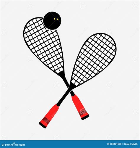 Squash Crossed Rackets Cartoon Vector 107197545