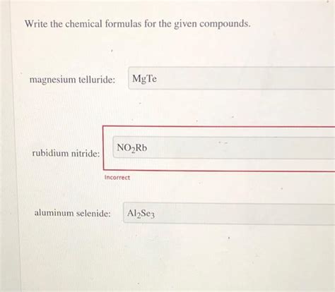 Solved Write the chemical formulas for the given compounds. | Chegg.com