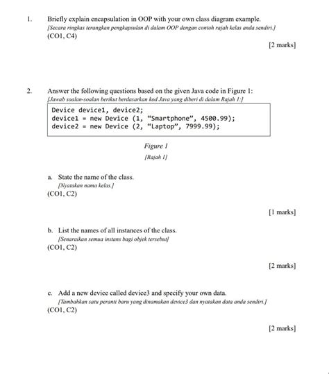 solved 1 briefly explain encapsulation in oop with your own