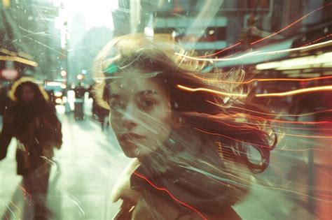 Premium Photo Retro Vibe Street Fashion Of A Stylish Woman Walking In