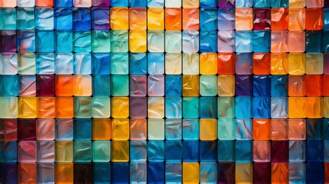 An Artistic Portrayal Of Vibrant And Textured Glass Tile Patterns With