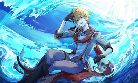 Tartaglia插画师orangebox的达达利亚插画图片 Bobopic