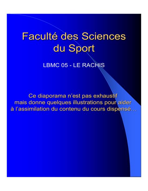 Faculté Des Sciences Du Sport