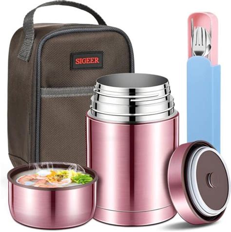 Food Flask 800ml Vacuum Insulated Jar Soup Flask For Hot Cold Food Ebay Soup In A Jar