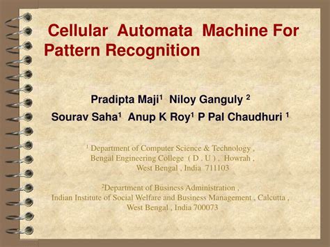 Ppt Cellular Automata Machine For Pattern Recognition Powerpoint
