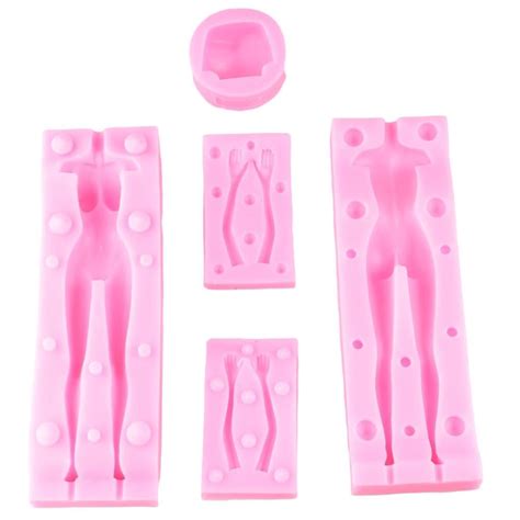 Uniquer 5pcs 3d Woman Body Shape Clay Moldsfemale Doll