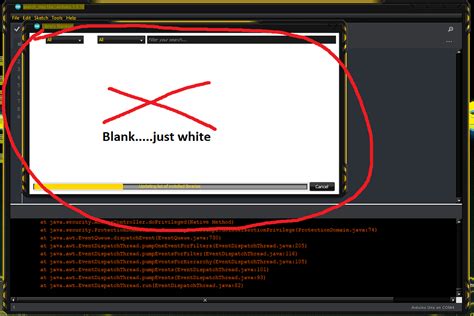 how to fix my library and board manager blank windows interfacing w software on the computer