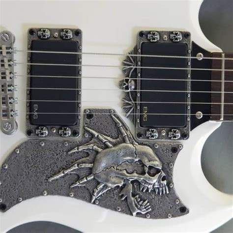 Skull Pickguard For Epiphone Sg Guitar Fits G 400 And The Special Sg Hand Made And Solid Metal