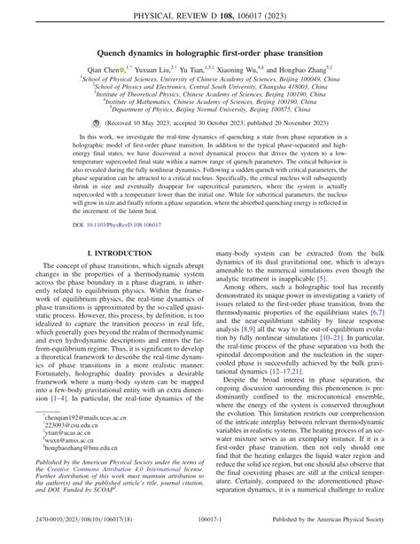 Pdf Quench Dynamics In Holographic First Order Phase Transition