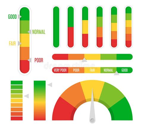 Color Progress Level Indicator Set Vector Isolated Stock Illustration