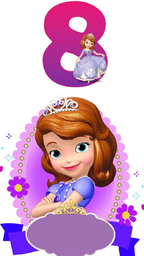 Sofia Cake Topper Happy Birthday Logo Princess Cake Toppers