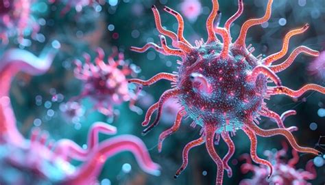 Premium Photo Bacterium Virus And Breast Cancer Cell