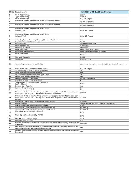 Irc3326 Dadf With Toner Gem Specification Pdf Image Scanner