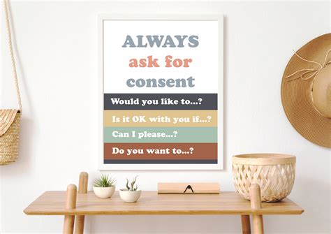 Consent Education Poster Consent Print School Psychologist Etsy