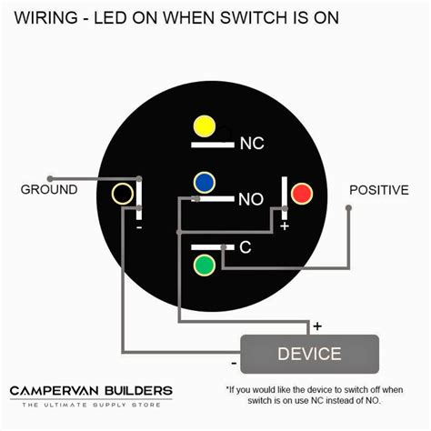 19mm Latching Led Push Button Switch Stainless Steel 12 24v Waterproof Ip66 Campervan