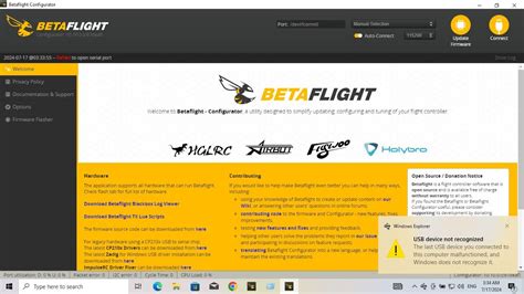 Happymodel Mobula6 2024 V1 Elrs V30 Usb Device Not Recognized Issue