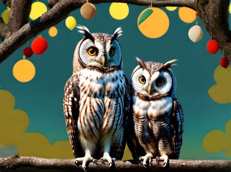 Owls Knolling Flat Neutral Painted Background Stock Illustration
