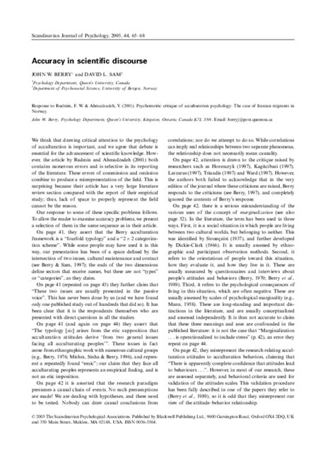 Pdf Accuracy In Scientific Discourse