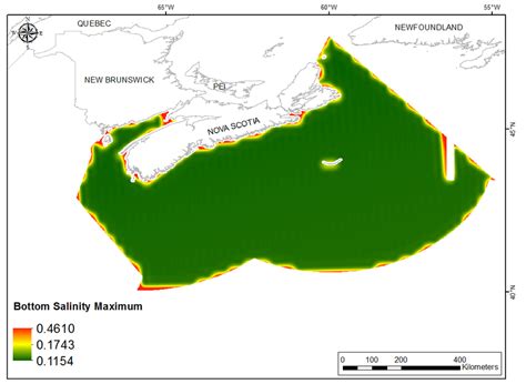 Prediction Standard Error Surface Of Bottom Salinity Maximum
