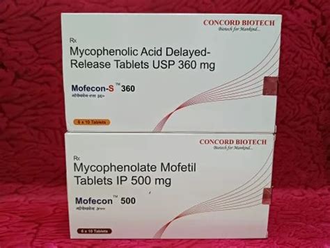 Mycophenolate Sodium 360mg Mofecon S360500 Tablets Concord Biotech