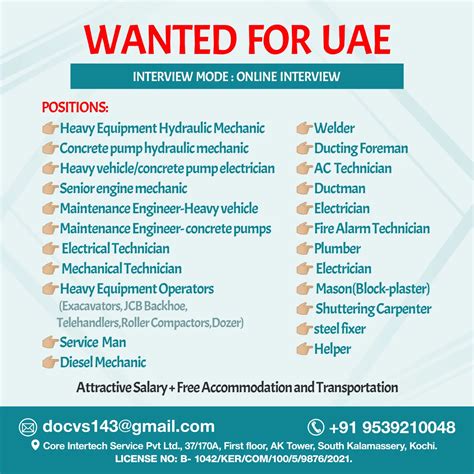 Core Intertech Services Pvt Ltd Hiring For Abudhabi 🔰 Best Salary In The Industry 🔰