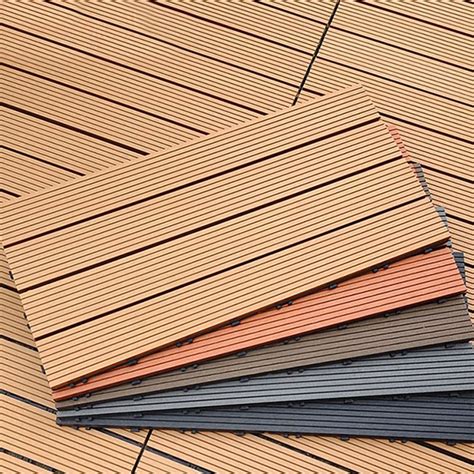 Polypropylene Deck Tile Kit 4 Slat Interlocking Patio Tiles Outdoor