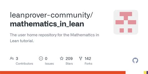 Mathematics In Lean Mil Lean At Master · Leanprover Community Mathematics In Lean · Github