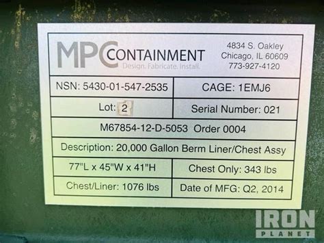 20000 Gallon Fuel Tank And Berm Liner Assembly Kit In Gainesville