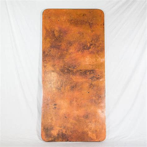 Rectangle Copper Tabletop Hammered Texture And Natural Finish