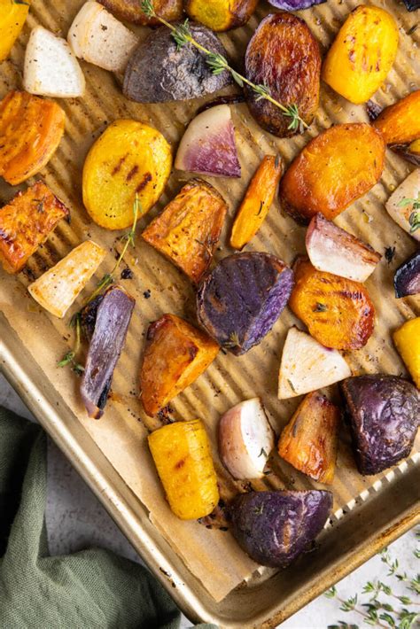 Honey Thyme Roasted Root Vegetables Dish N The Kitchen