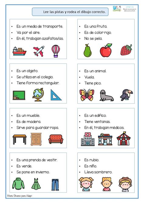 Actividad De Pistas Para Entrenar La Comprensión Lectora Material