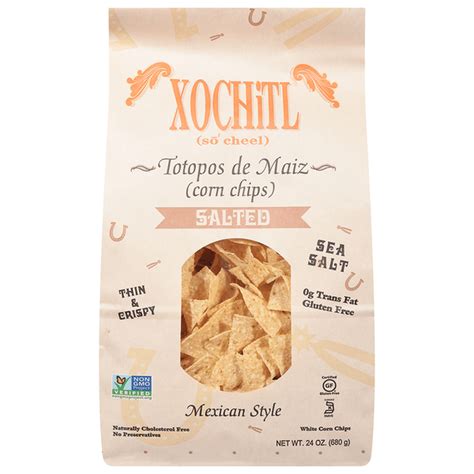 Xochitl White Corn Chips Salted Thin And Crispy Mexican Style 24 Oz