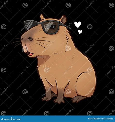 Capybara Wearing Sunglasses Leaning Against A Car Door Stock Image