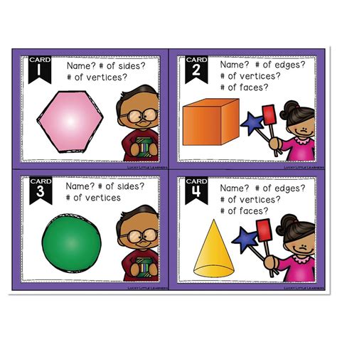 Math Task Cards 2d And 3d Geometry Lucky Little Learners