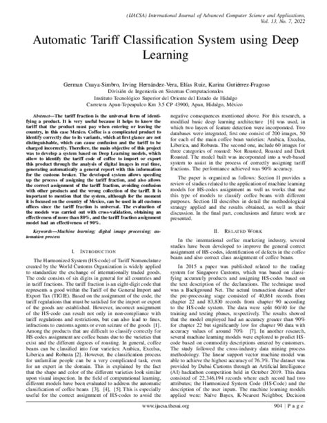 Pdf Automatic Tariff Classification System Using Deep Learning