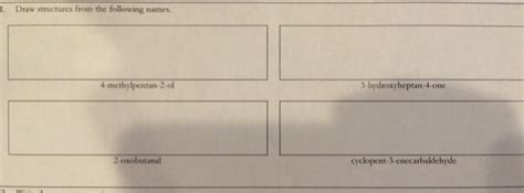 solved draw structures from the following names
