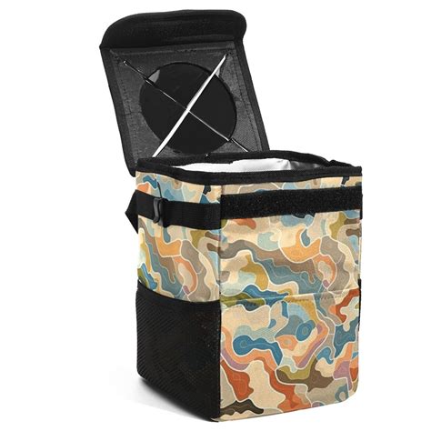 Atlas Mini Car Trash Can With Foldable Lid Leak Proof Design And