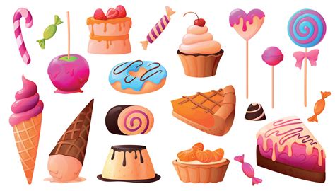 Candy Sweets Cartoon Set 25803595 Vector Art At Vecteezy
