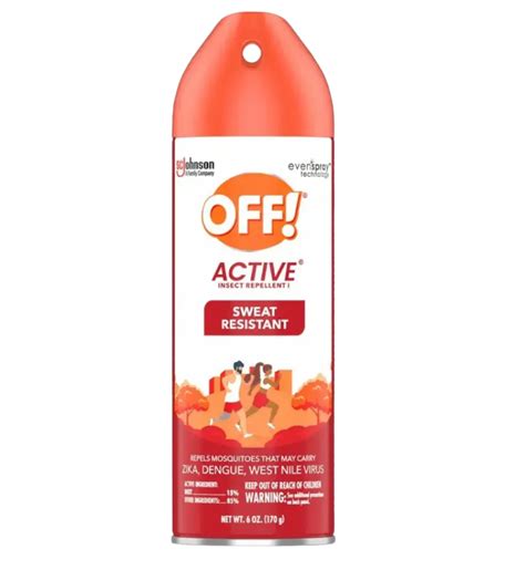 Off Active Sweat Resistant Bug Spray And Insect Repellent