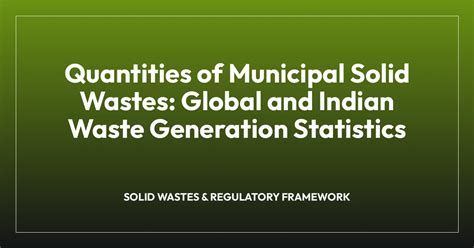 Quantities Of Municipal Solid Wastes Global And Indian Waste