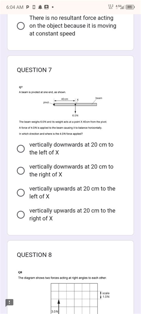 6 04 Am91there Is No Resultant Force Actingon The Object Because It I